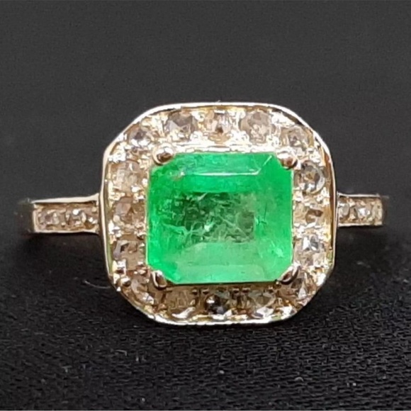 Jewelry | Vintage 14k Solid Yellow Gold Rare Emerald Ring | Poshmark